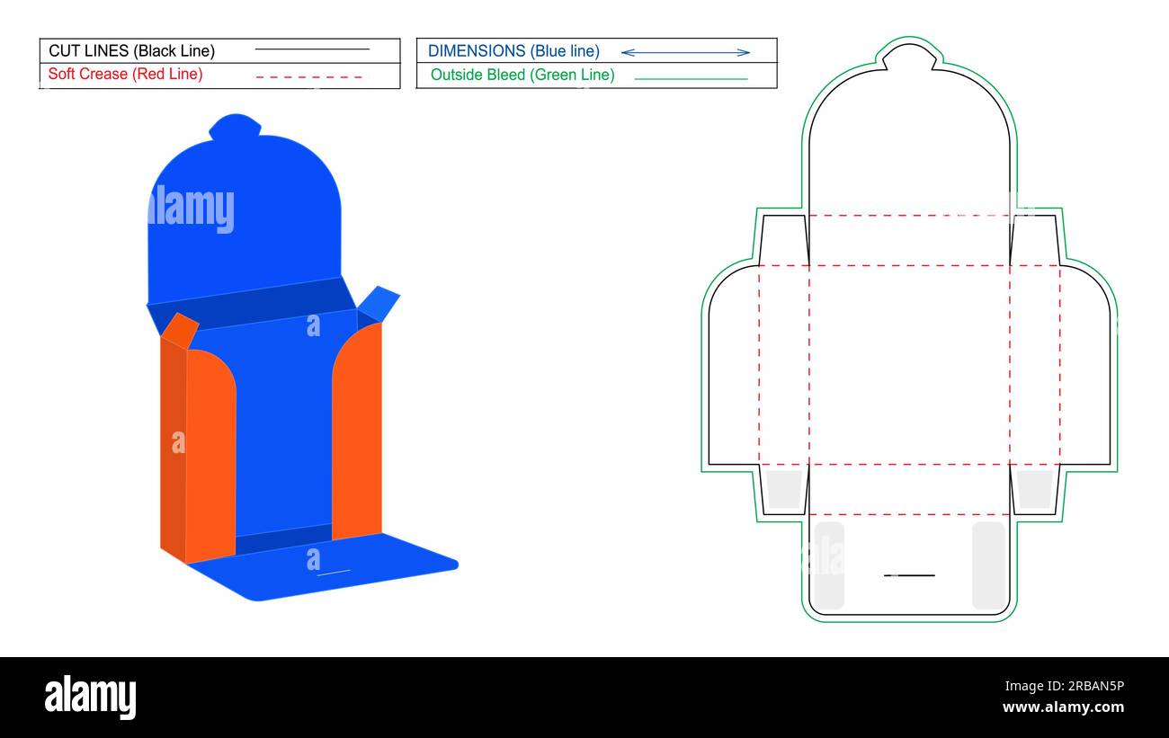 Simple and flexible Shirt box, Garments box die line template and 3D ...
