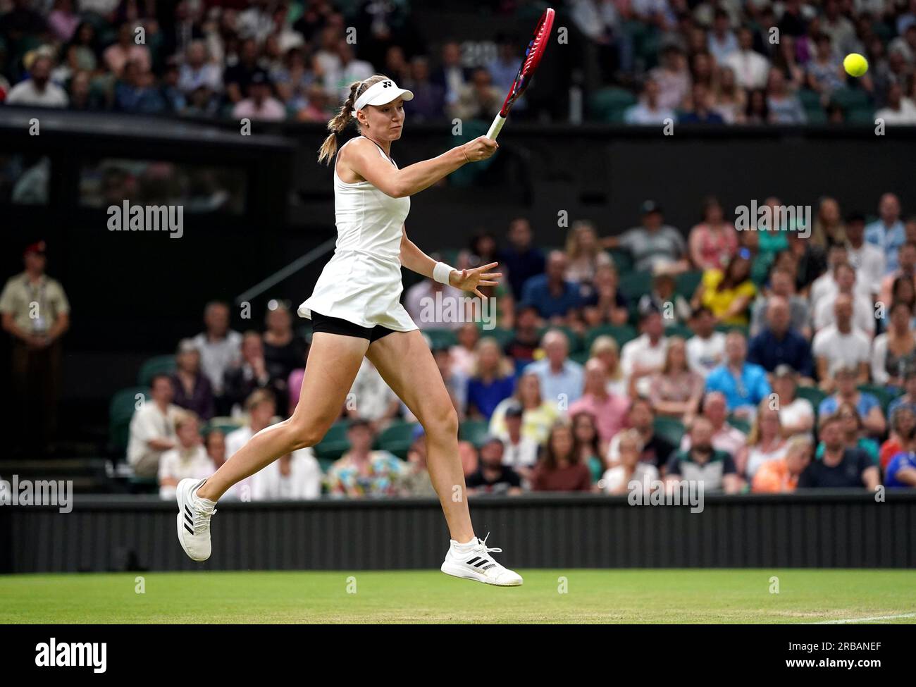 Elena Rybakina in action against Katie Boulter (not pictured) on day ...