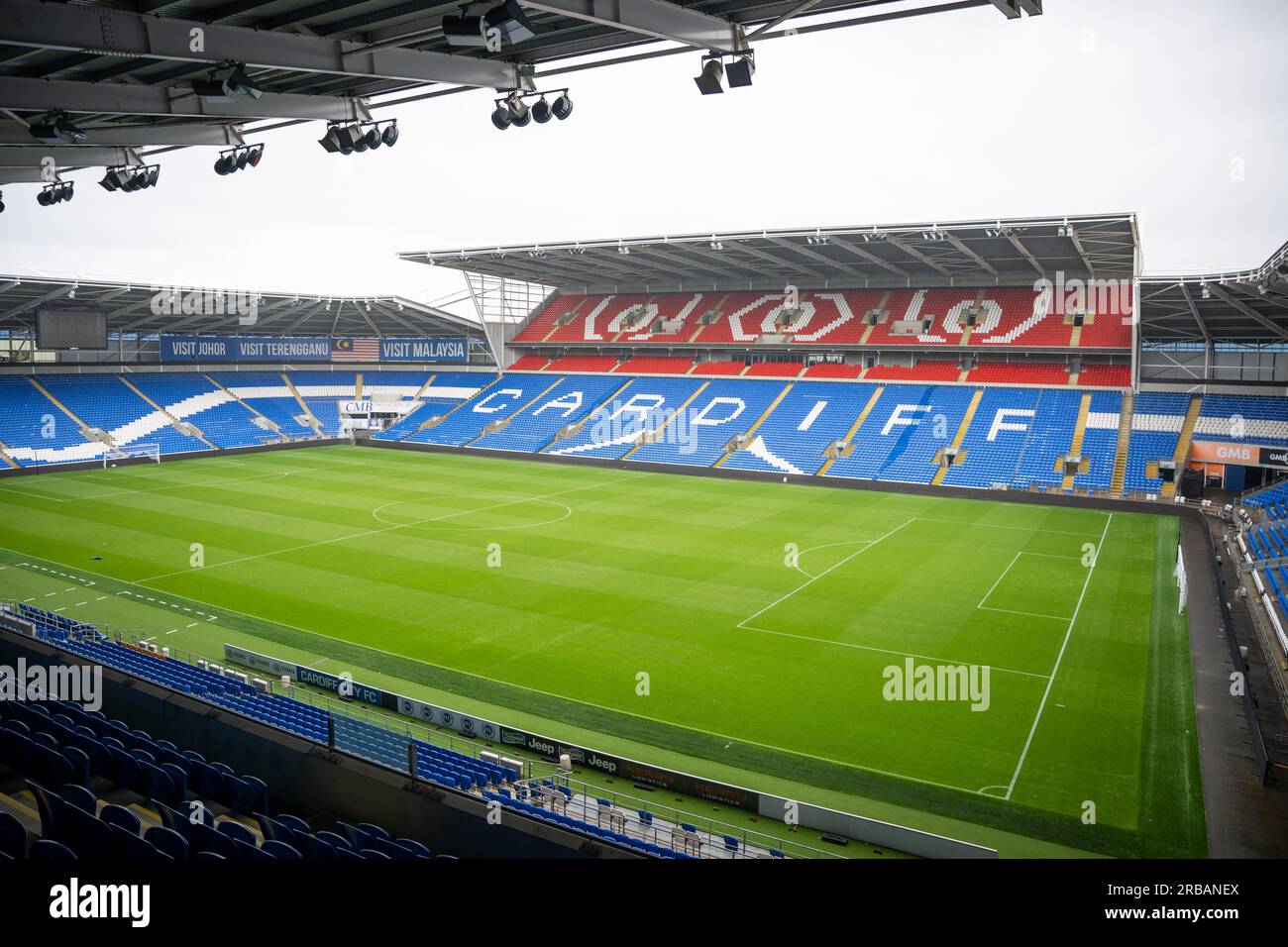 A general view of the inside of an empty Cardiff City Stadium in ...