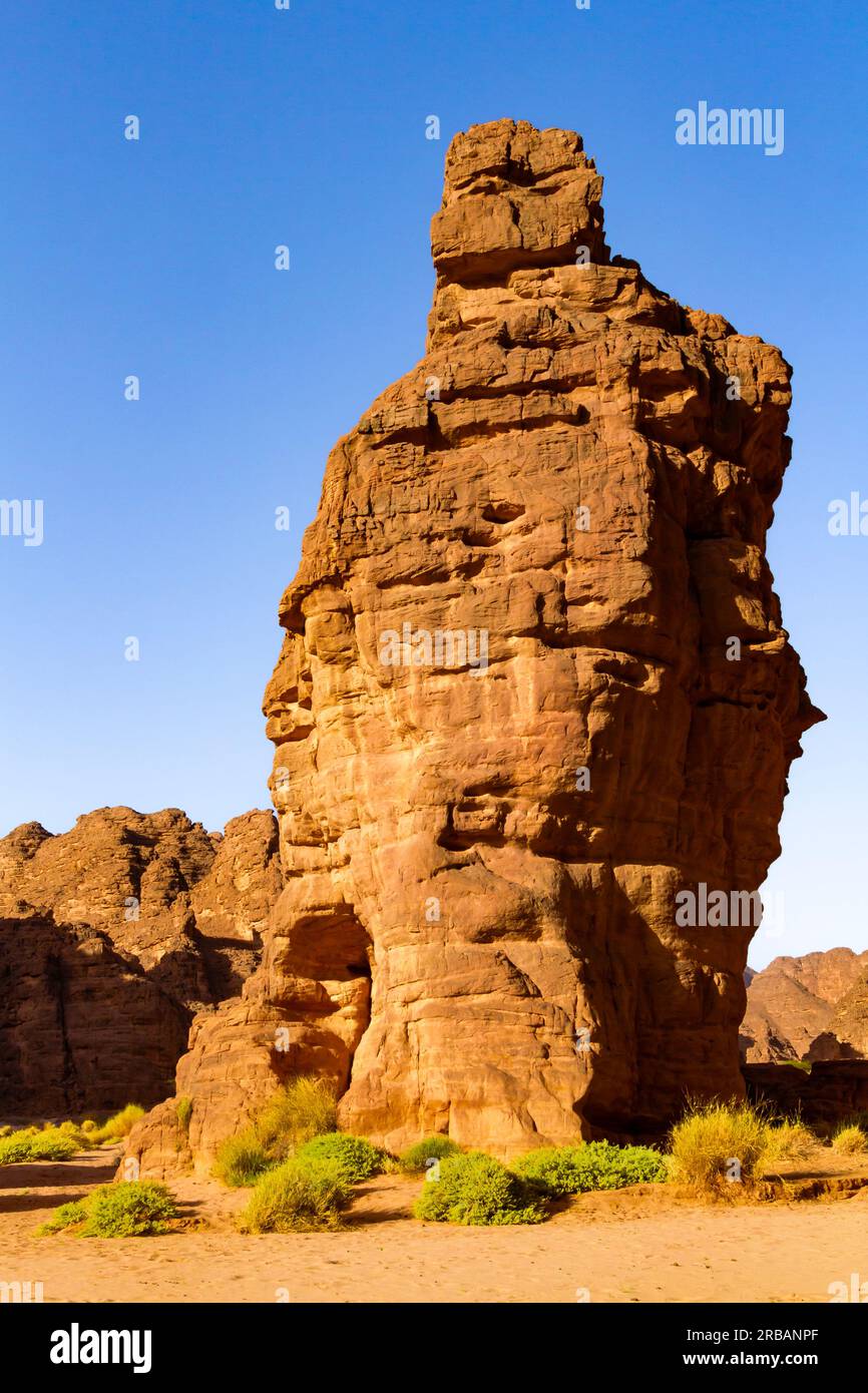 A sandstone rock anf cliffs formations in astonishing shapes. Tadrart ...
