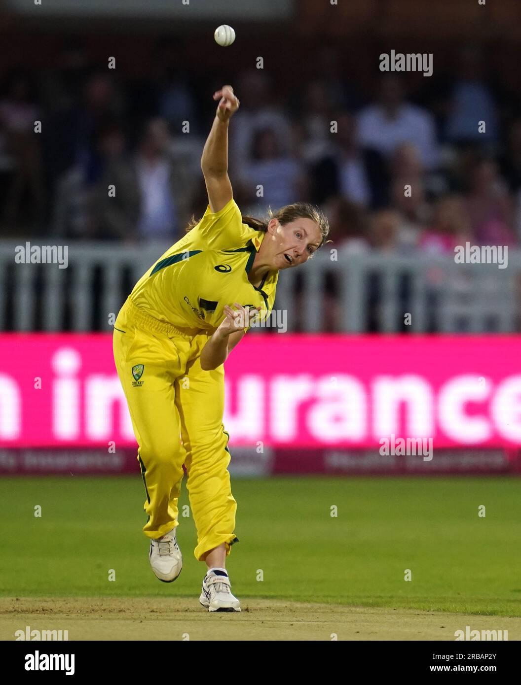 Australia's Darcie Brown bowling during the third Vitality IT20 match ...