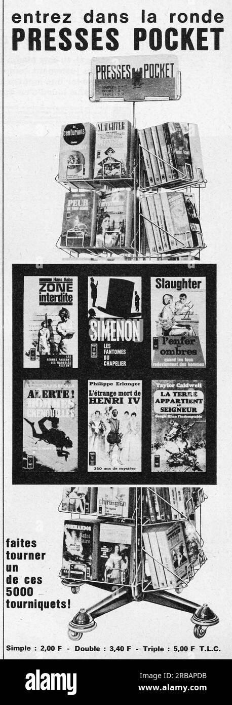 Pocket books advert in a French magazine 1965 Stock Photo - Alamy