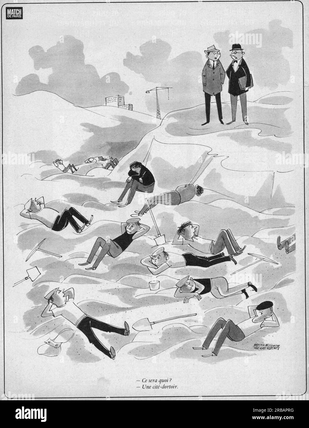 Satirical caricature, cartoon, satire in a French magazine 1965 Stock ...