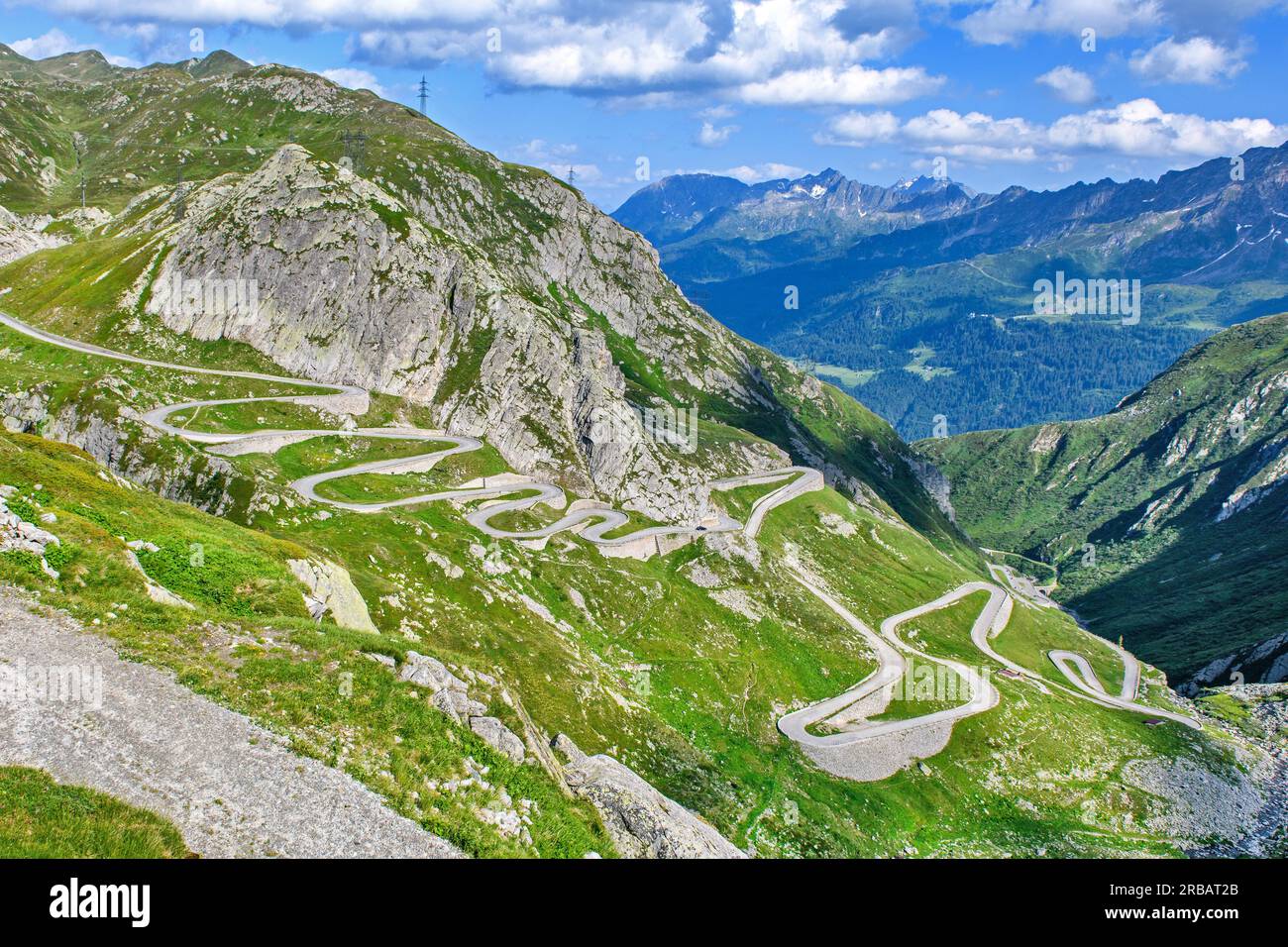 View from elevated position on old southern pass road Tremola south ...