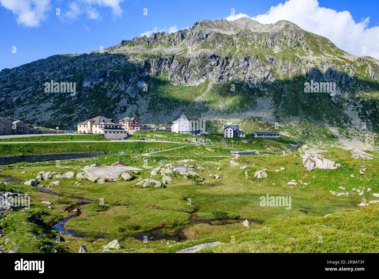 Panoramic view onto the high plateau at the top of the pass 2091 metres ...