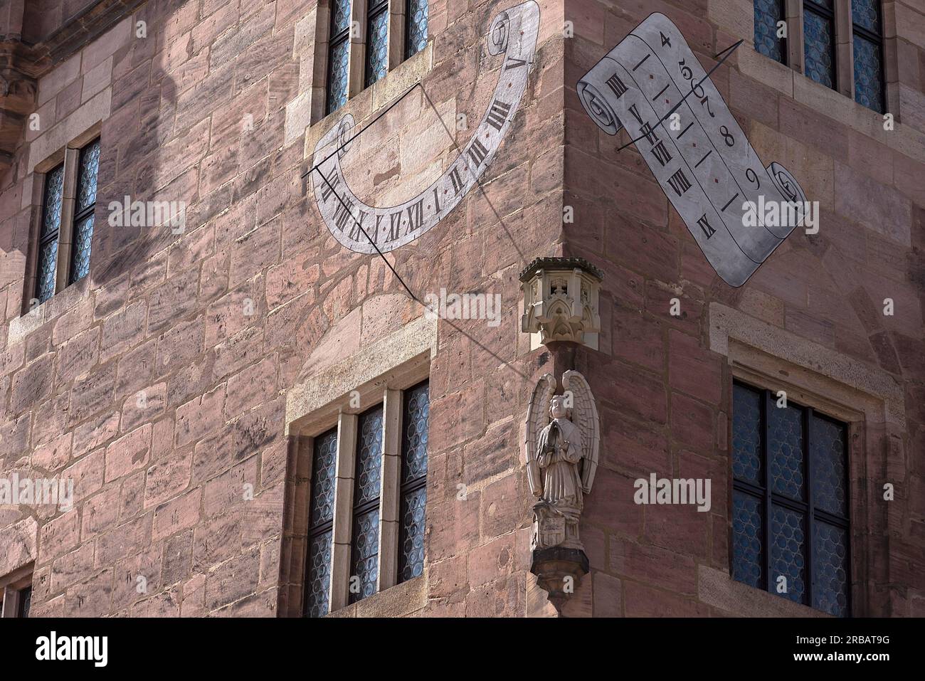 Nassauer Haus, historic residential tower with sundial and angel ...