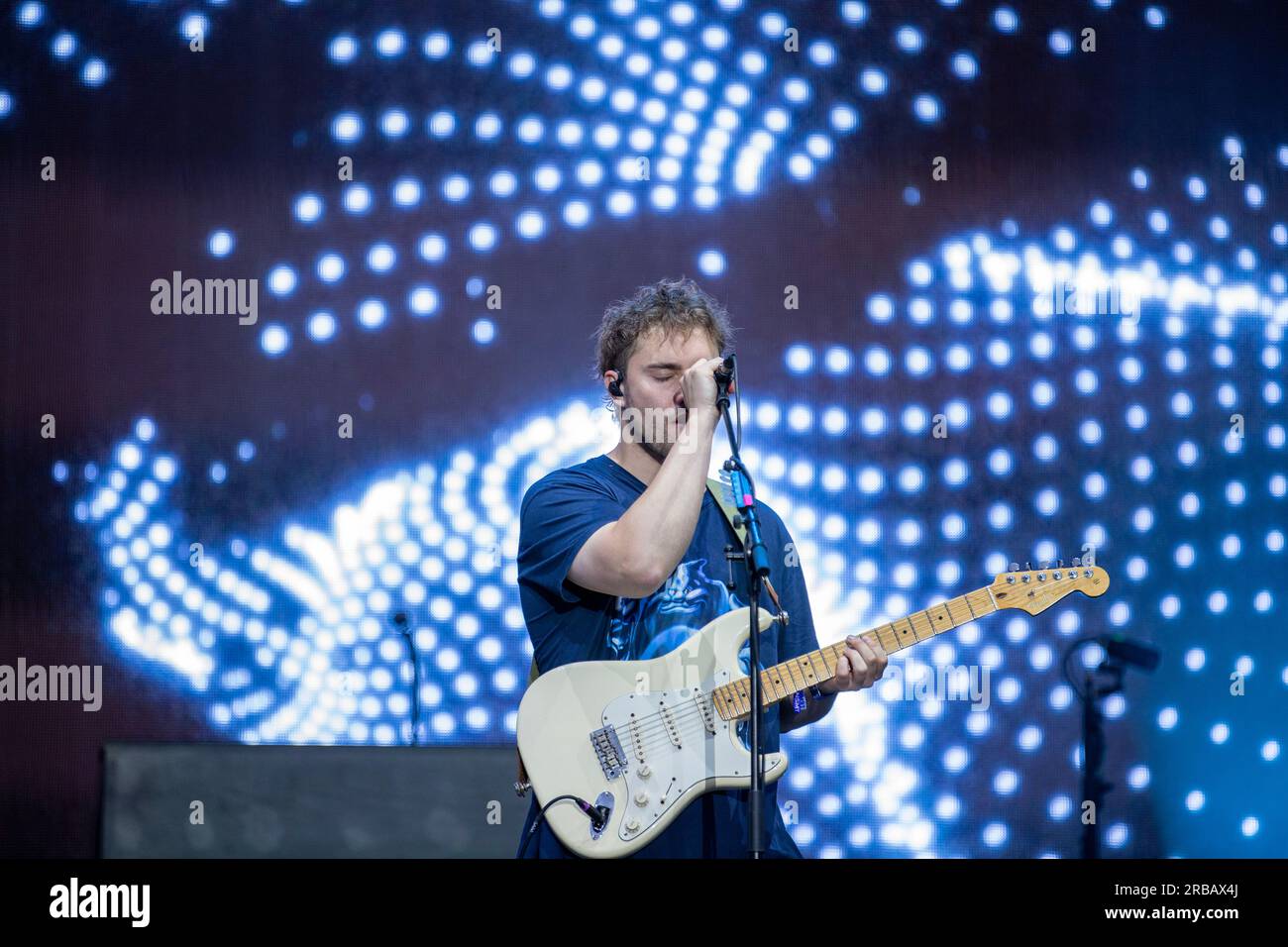 Sam Fender performing on the main stage at the Trnsmt Festival at ...