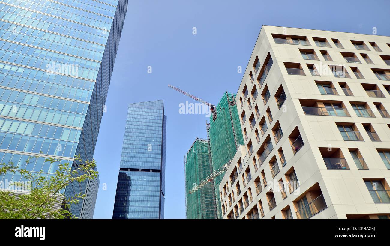 High-rise building under construction. Modern office building Stock ...
