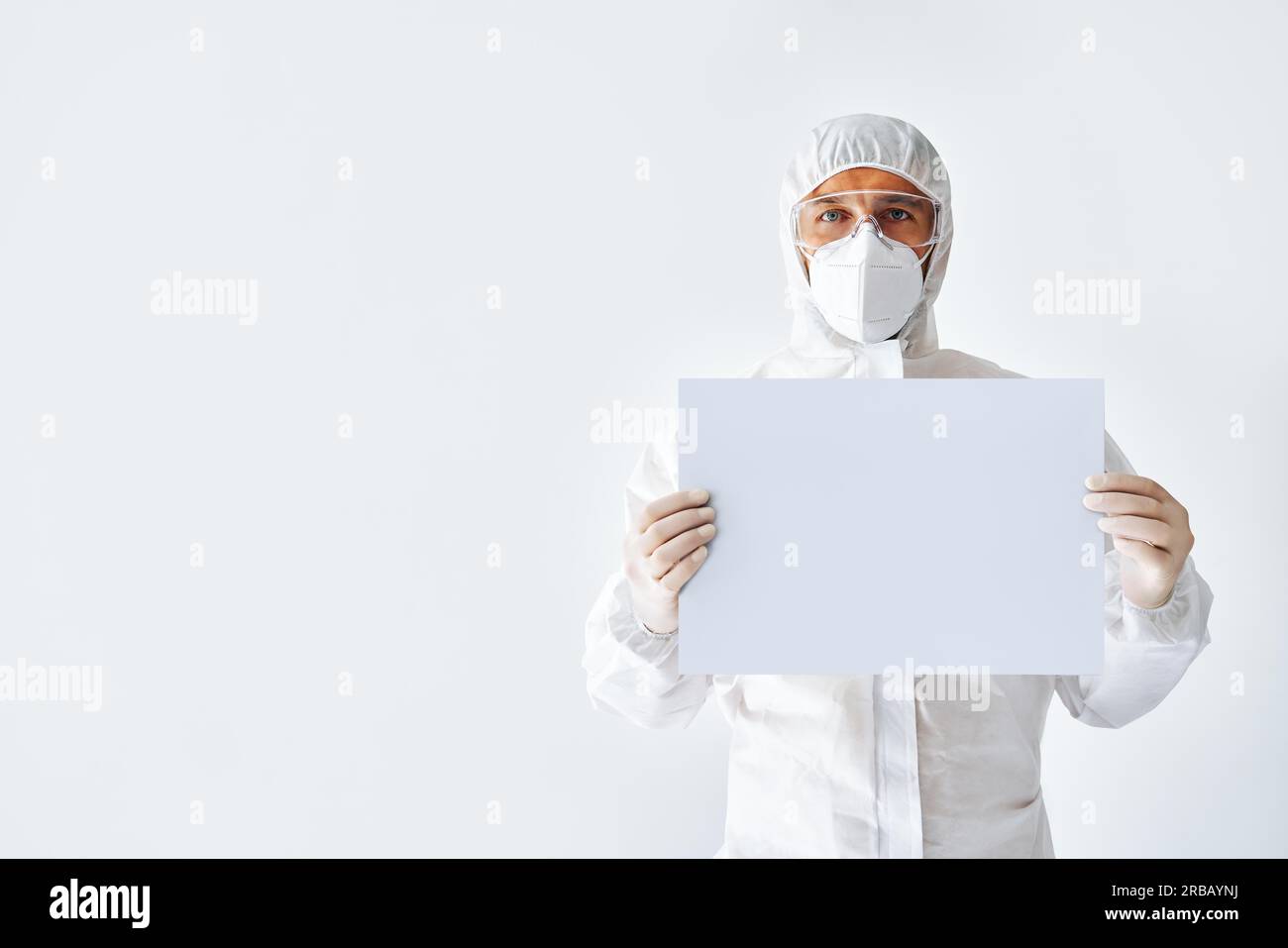 Doctor white placard empty text hi-res stock photography and images - Alamy