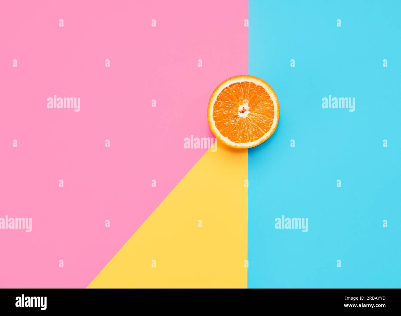 Orange On Abstract Geometry Colored Paper Texture Minimalism Background