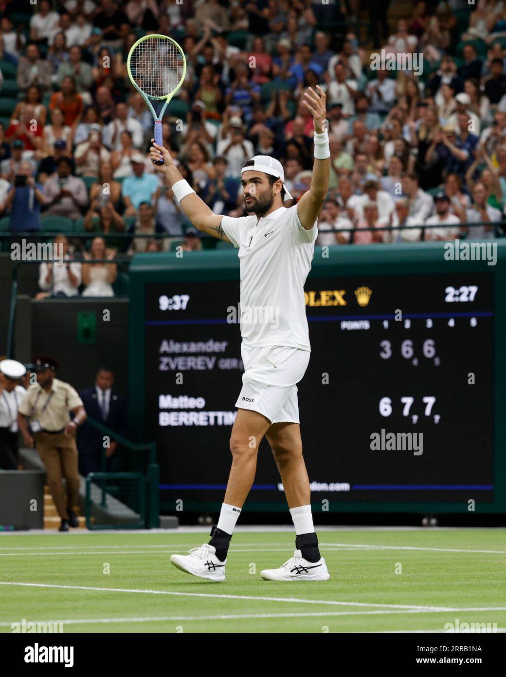Wimbledon, London, UK. 8th July 2023.. Italian tennis player Matteo ...