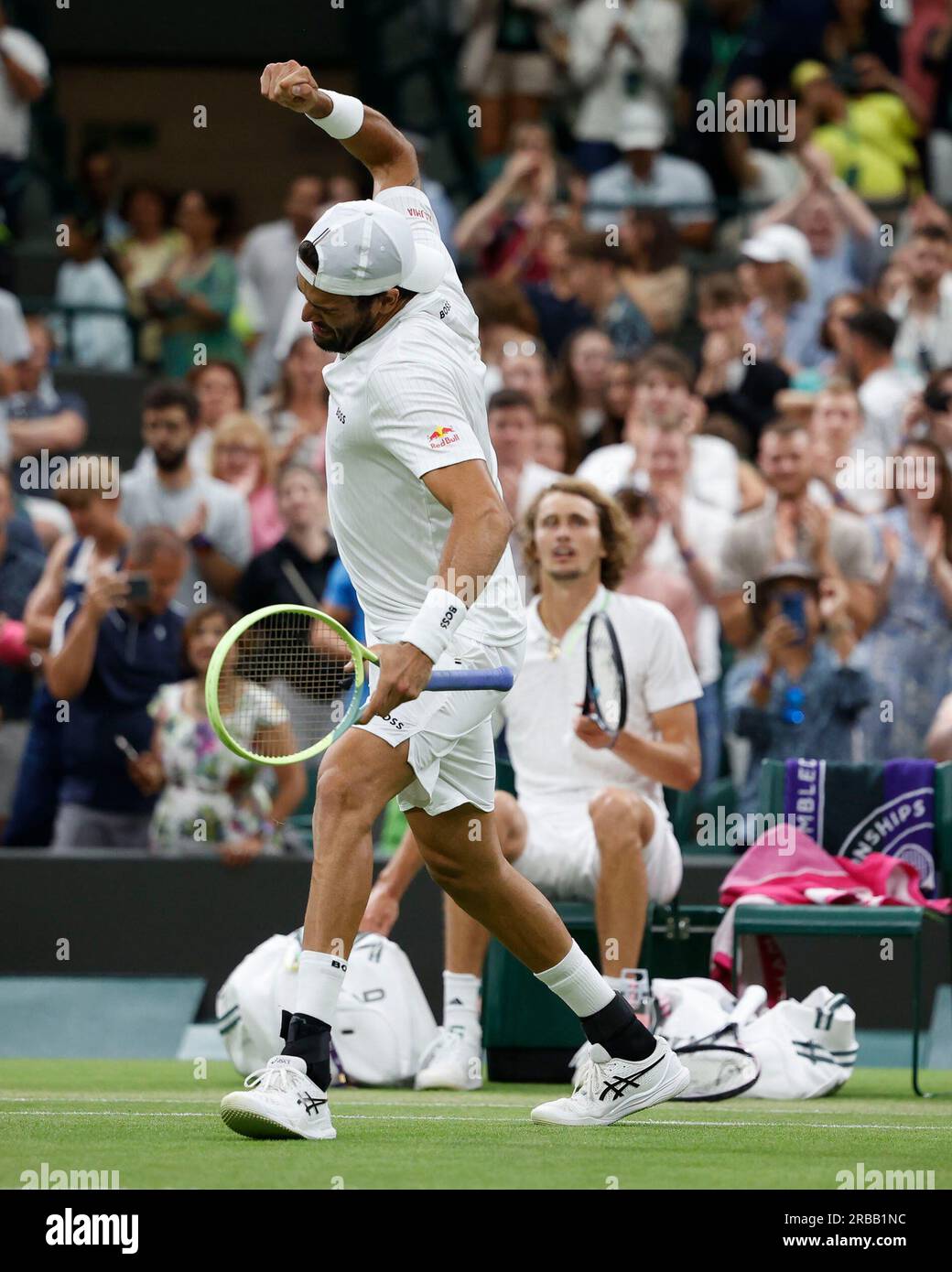 Wimbledon, London, UK. 8th July 2023.. Italian tennis player Matteo ...