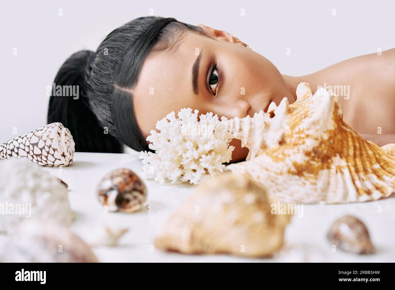 Fashion portrait of beautiful african american woman with different ...