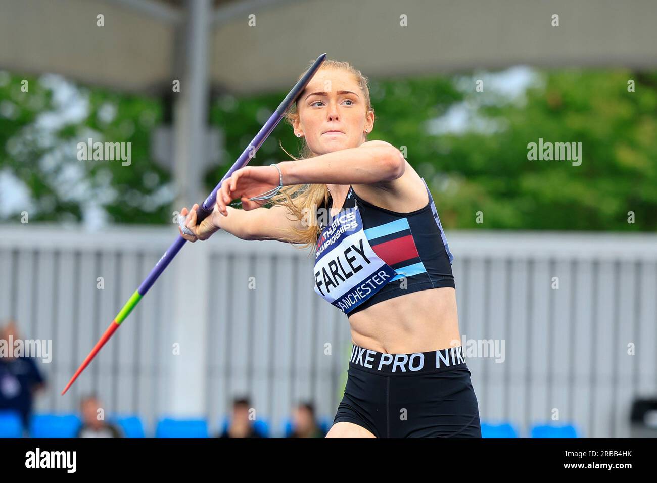 Lauren Farley throws the javelin during the UK Athletics Championships ...