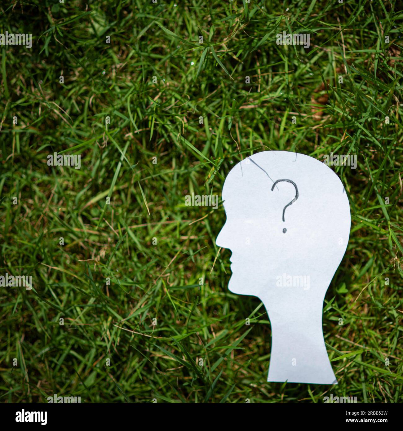 Question mark in head Stock Photo - Alamy