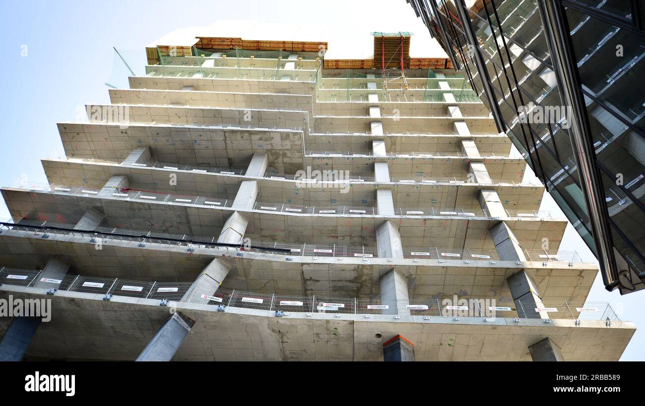 Warsaw, Poland. 5 July 2023. Office building The Bridge under ...