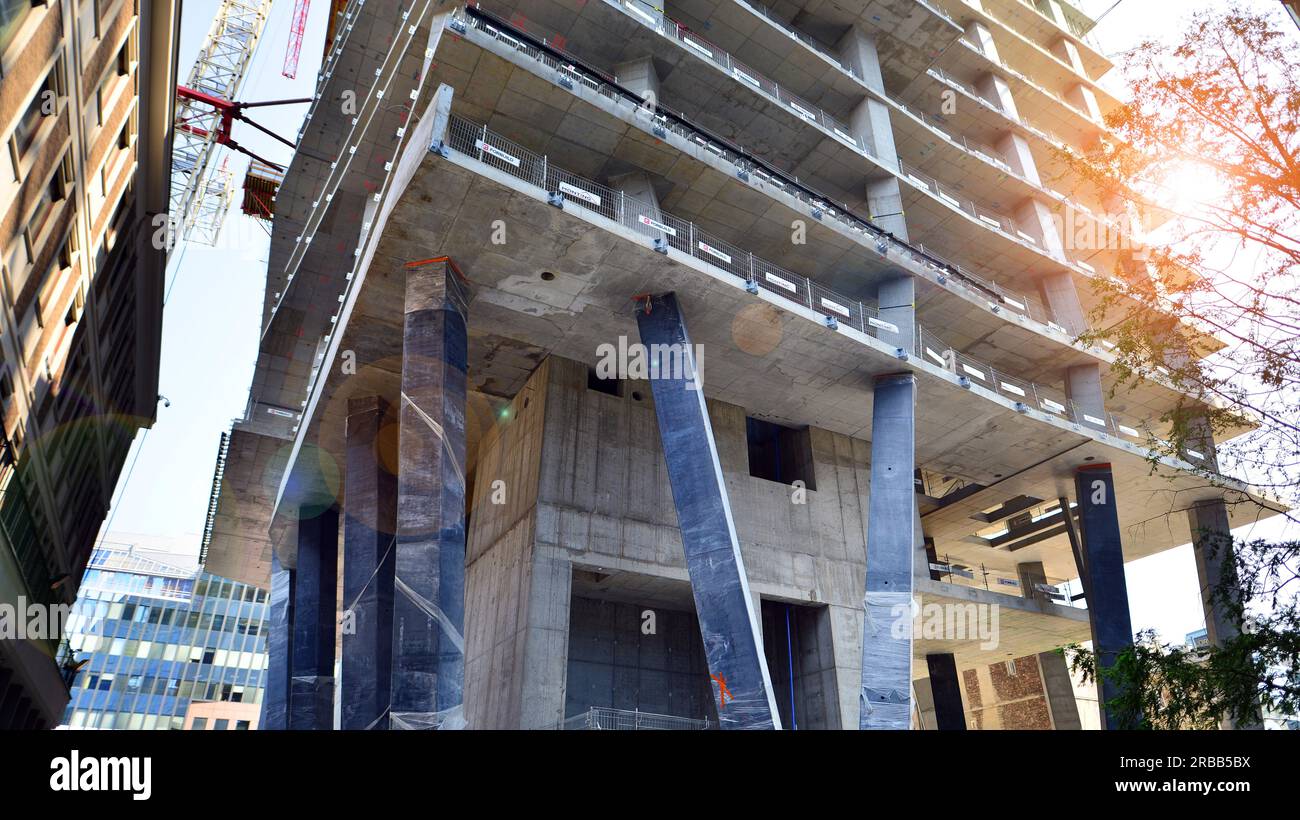 Warsaw, Poland. 5 July 2023. Office building The Bridge under ...
