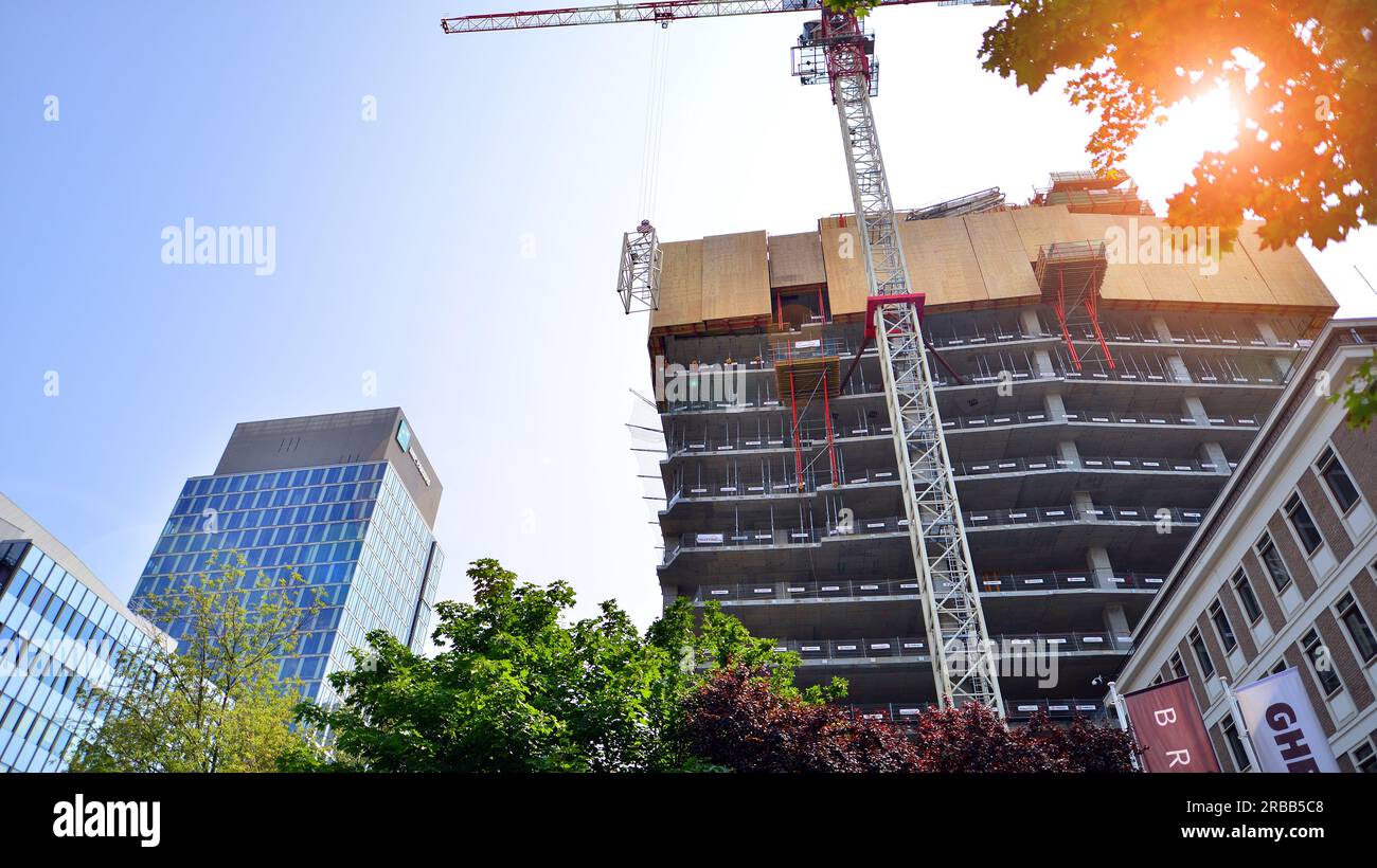 Warsaw, Poland. 5 July 2023. Office building The Bridge under ...