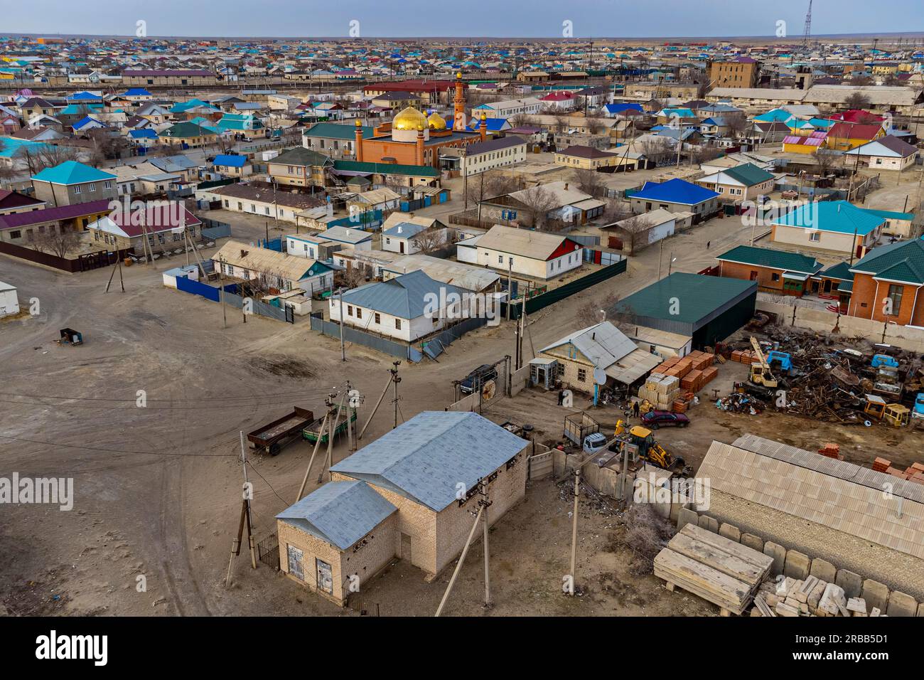 Aerial of Aralsk, Aral lake, Kazakhstan Stock Photo - Alamy