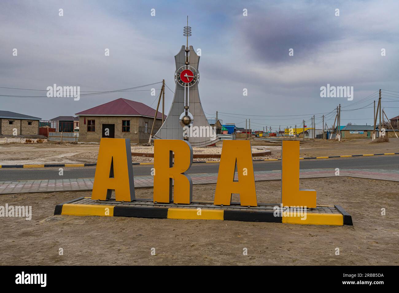 Aral sign, Aralsk, Aral lake, Kazakhstan Stock Photo - Alamy