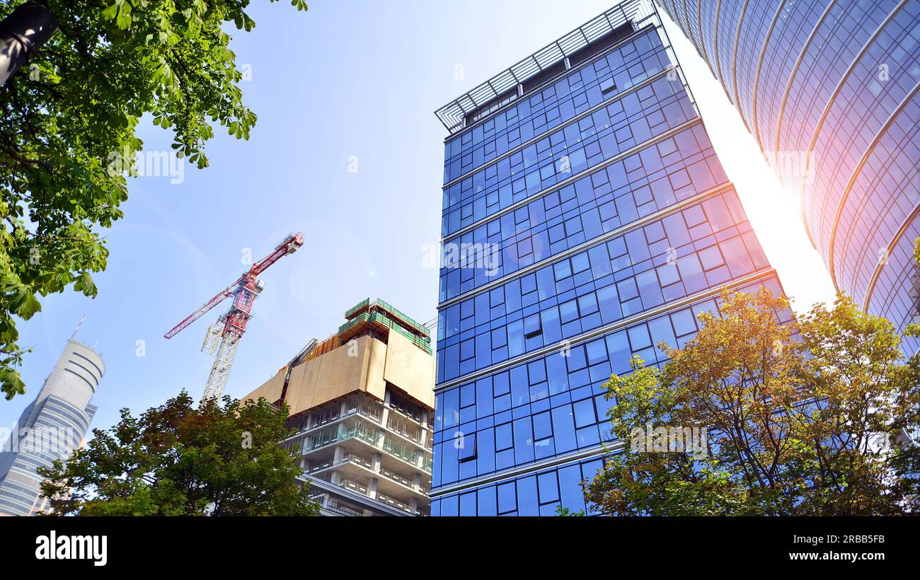 Warsaw, Poland. 5 July 2023. Office building The Bridge under ...