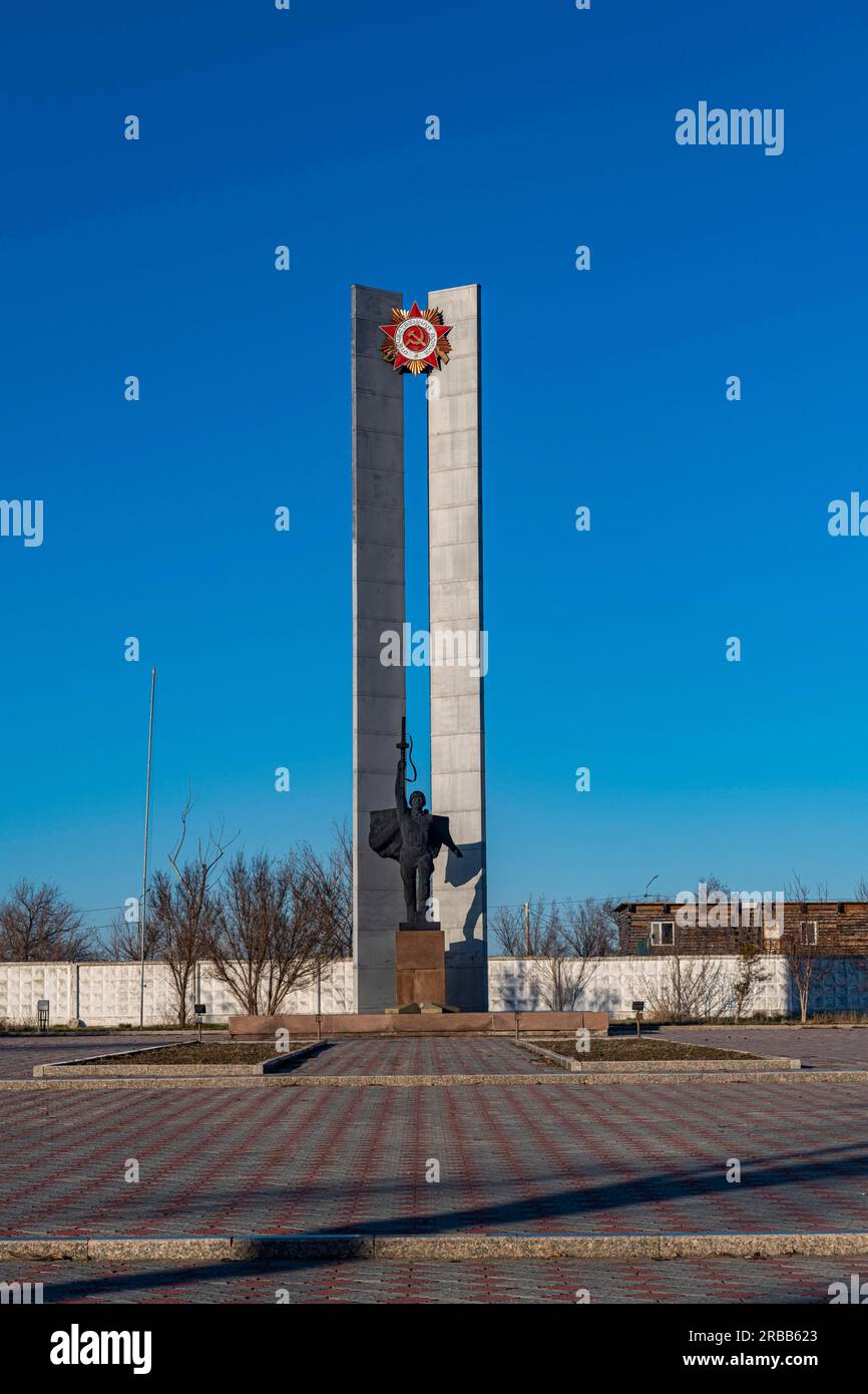 WW 2 monument, Kurchatov, fomer headquarter of the Semipalatinsk ...