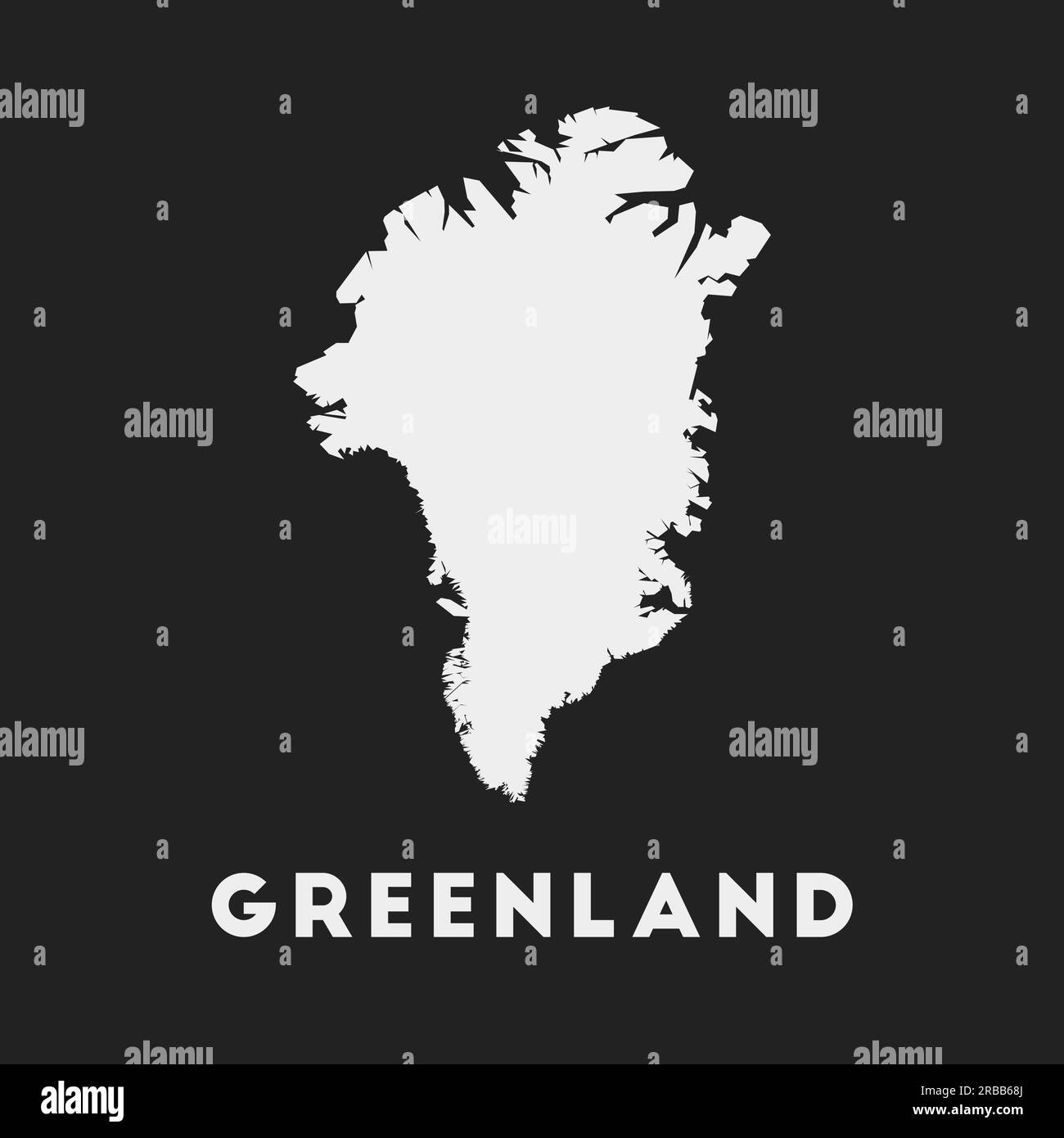 Greenland Icon Country Map On Dark Background Stylish Greenland Map