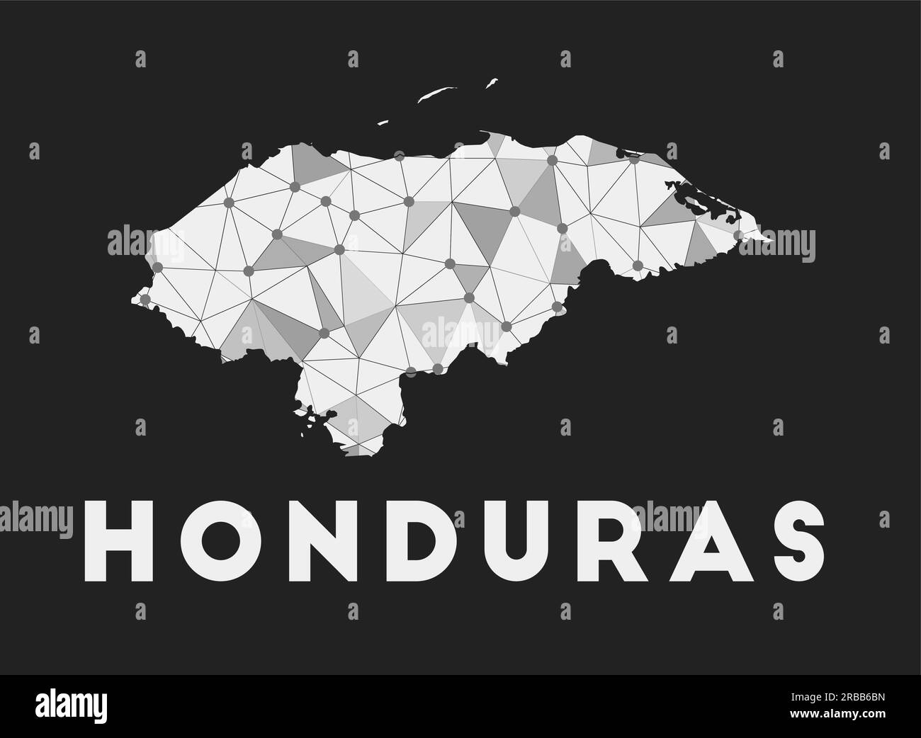 Honduras - communication network map of country. Honduras trendy ...