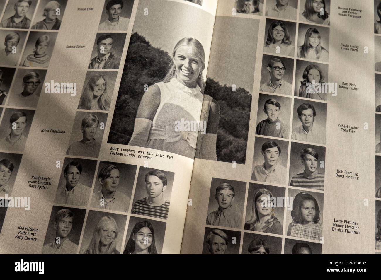 Vintage 1970 high school yearbook, USA Stock Photo - Alamy