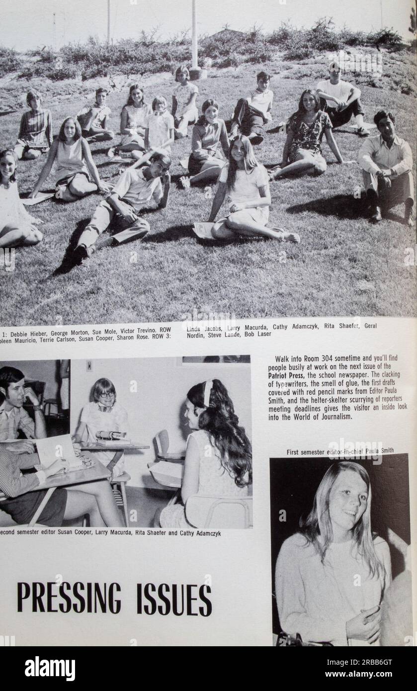 Vintage 1970 high school yearbook, USA Stock Photo - Alamy