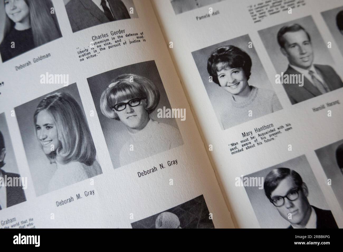 Vintage 1970 high school yearbook, USA Stock Photo - Alamy