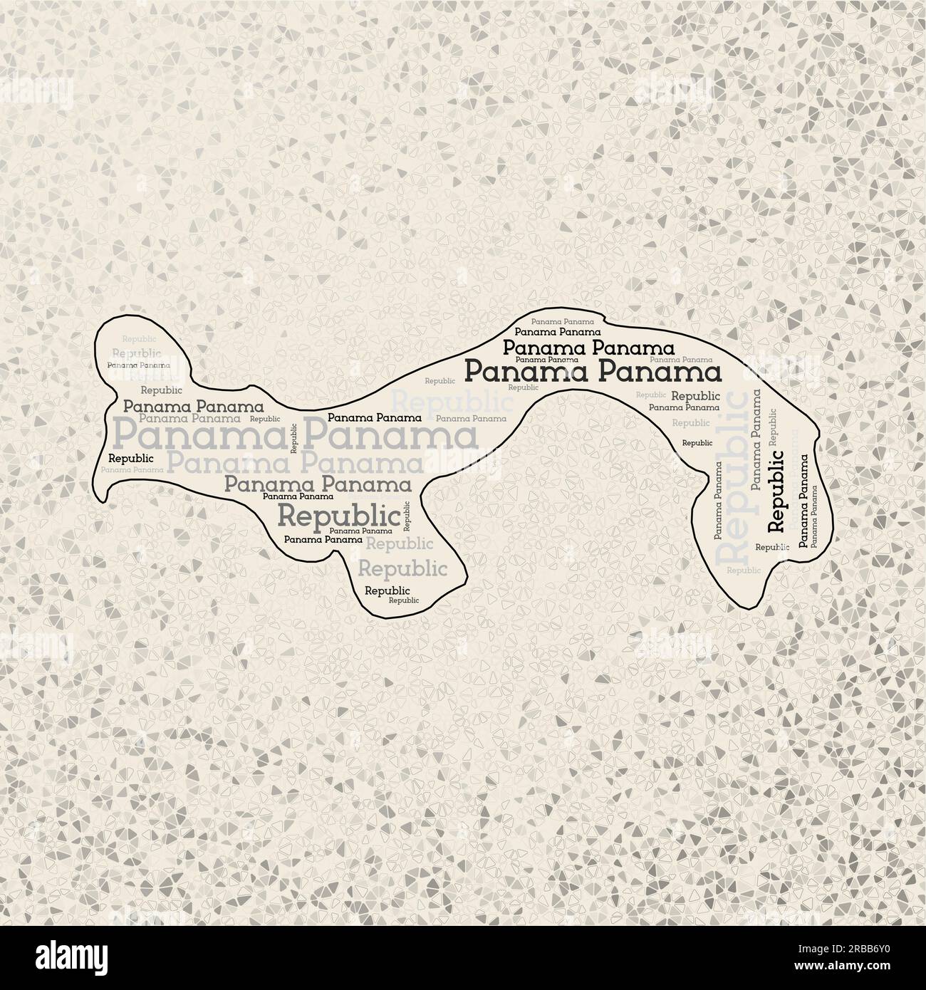 Panama shape with country names word cloud in multiple languages ...