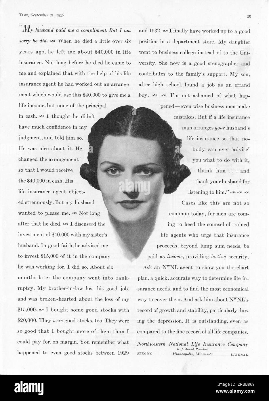 Vintage Time Magazine 21 September 1936 issue advert, USA Stock Photo ...