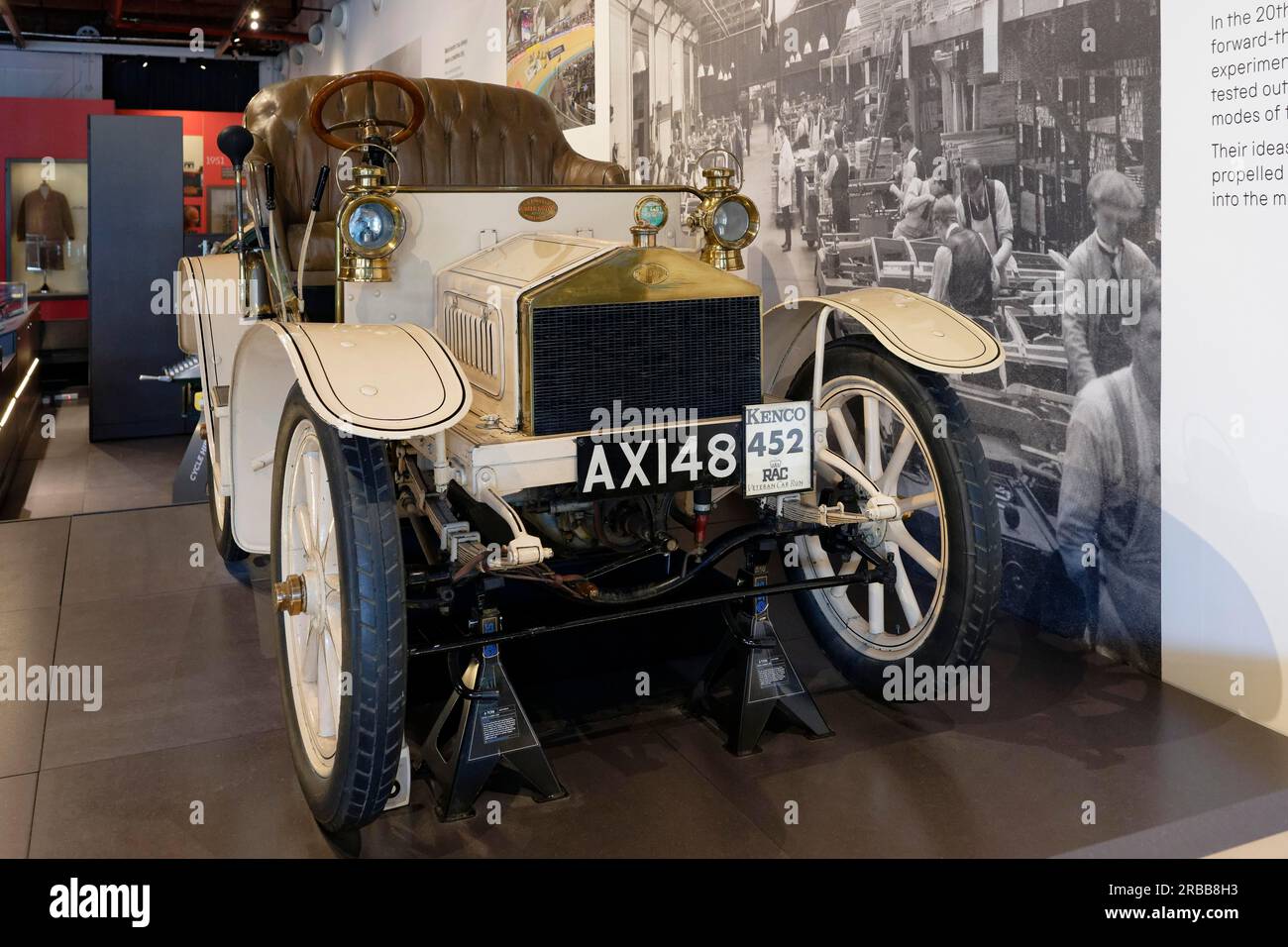 Interior view, vintage car, Science and Industry Museum, Castlefield ...