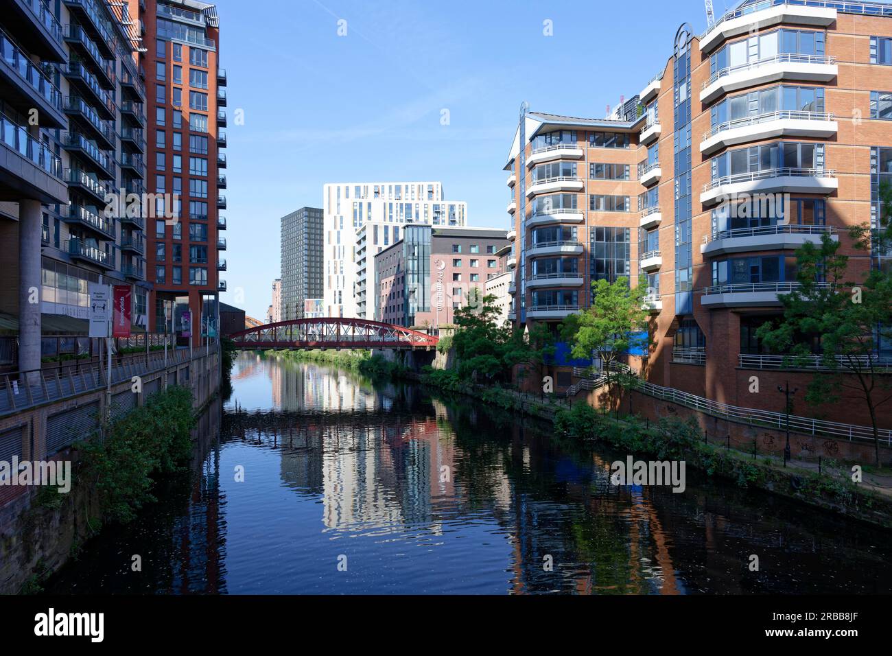 Reflection, River Irwell, Manchester City Centre, Manchester, England ...