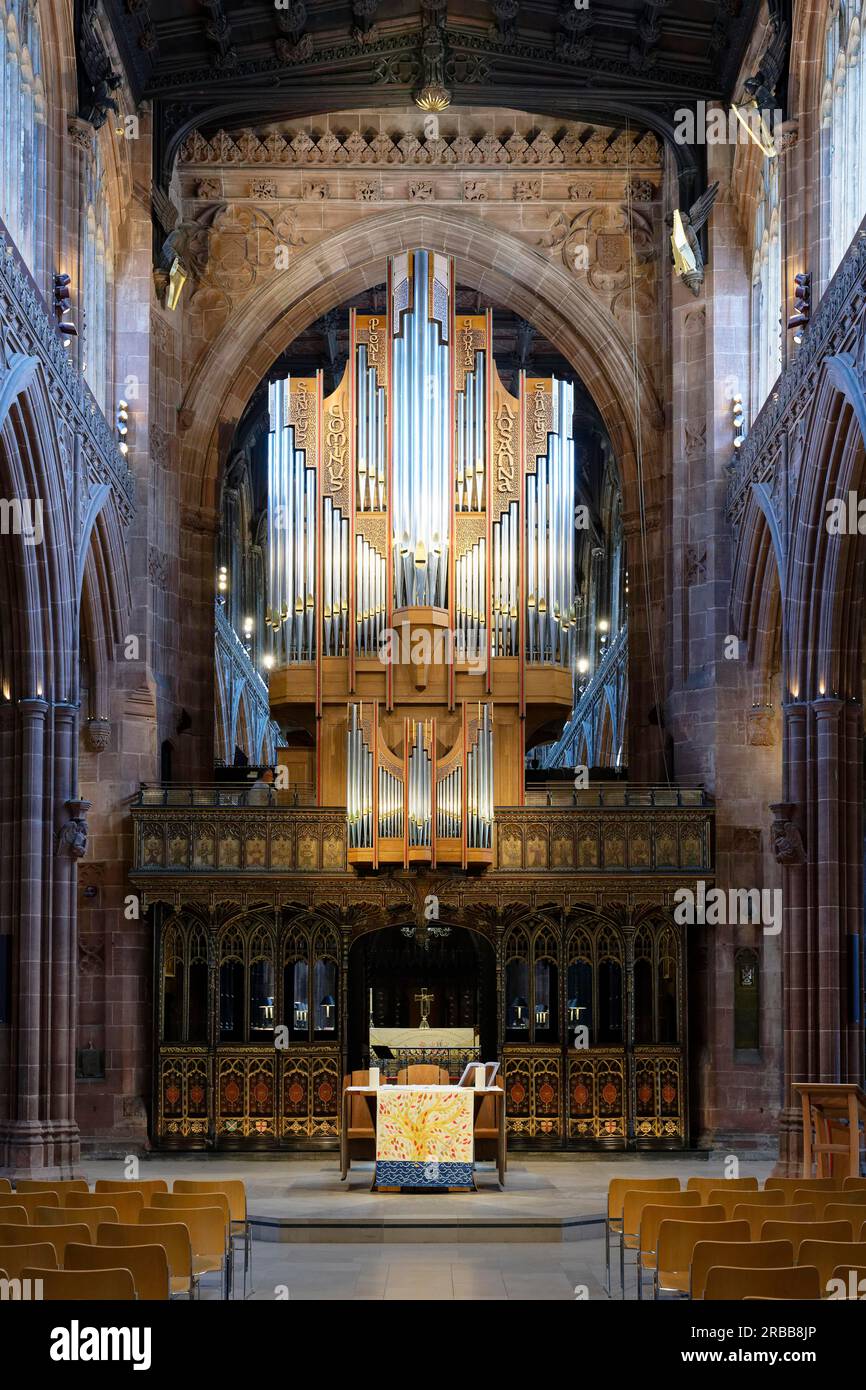 Interior View, Organ, Manchester Cathedral, Noma, Manchester, England ...