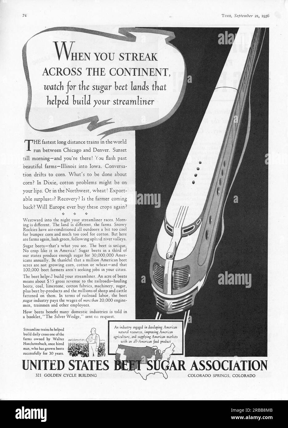 Vintage Time Magazine 21 September 1936 issue advert, USA Stock Photo ...
