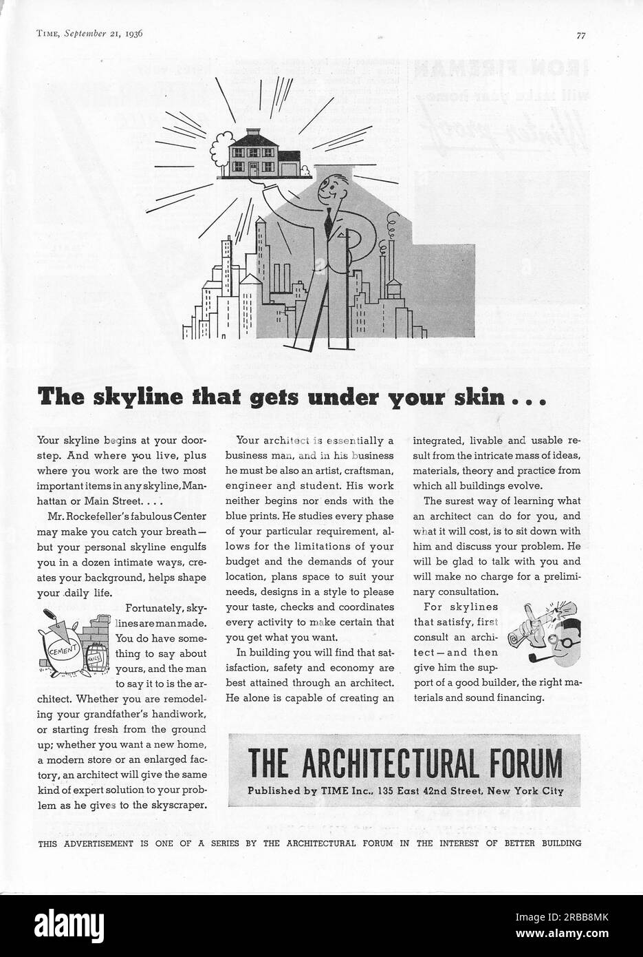 Vintage Time Magazine 21 September 1936 issue advert, USA Stock Photo ...