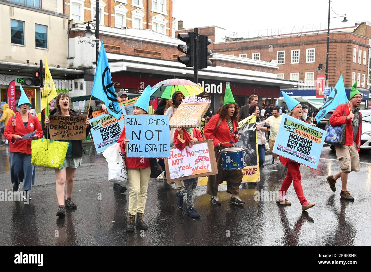 Windrush square, London, UK. 8th July, 2023. Housing Rebellion ...