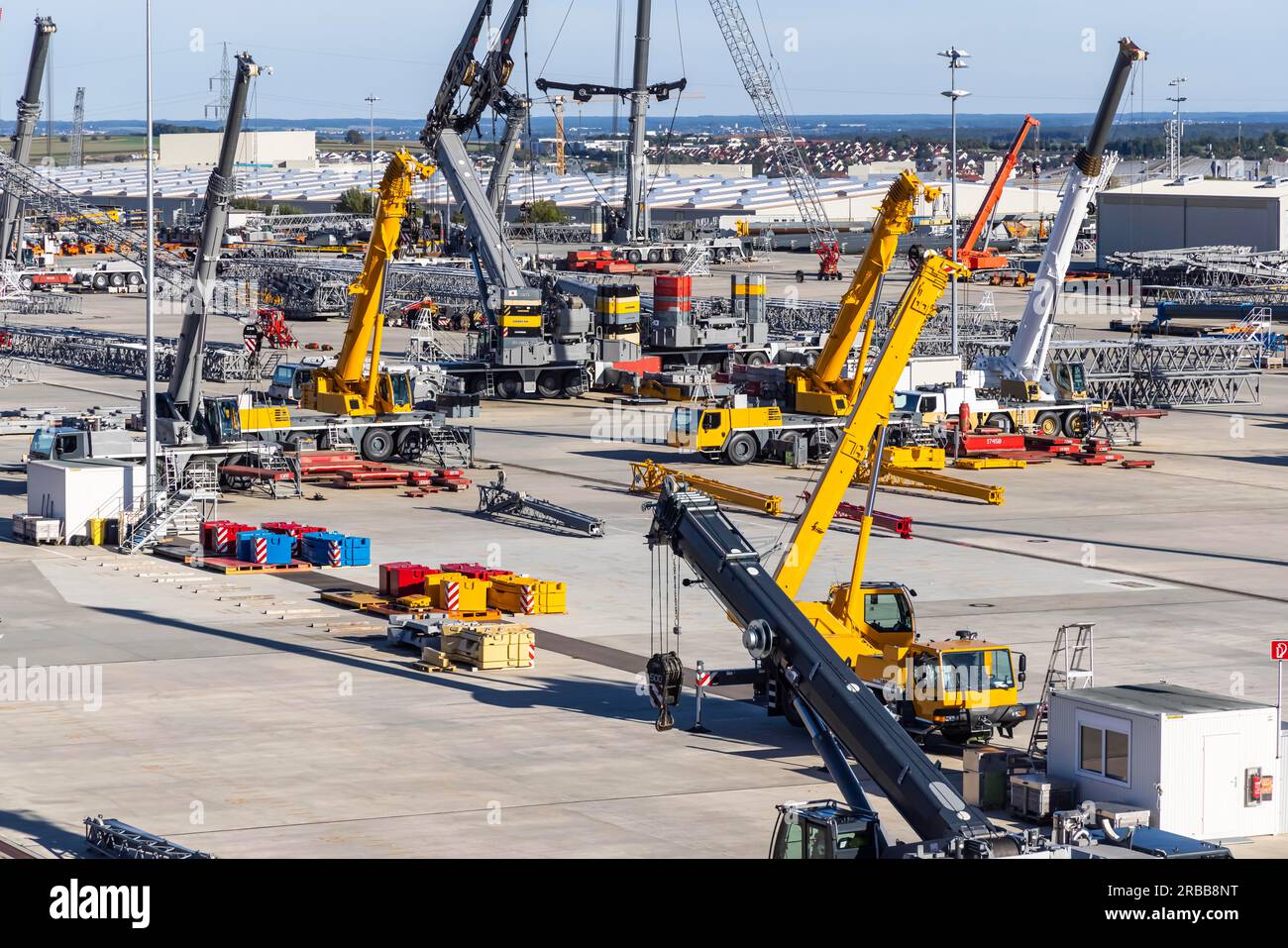 Construction machinery at Liebherr plant, production of mobile crane ...