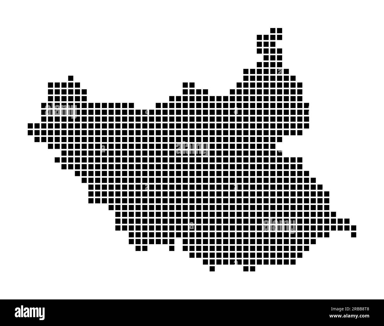 South Sudan map. Map of South Sudan in dotted style. Borders of the ...