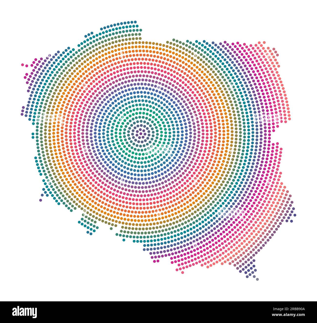 Poland dotted map. Digital style shape of Poland. Tech icon of the ...
