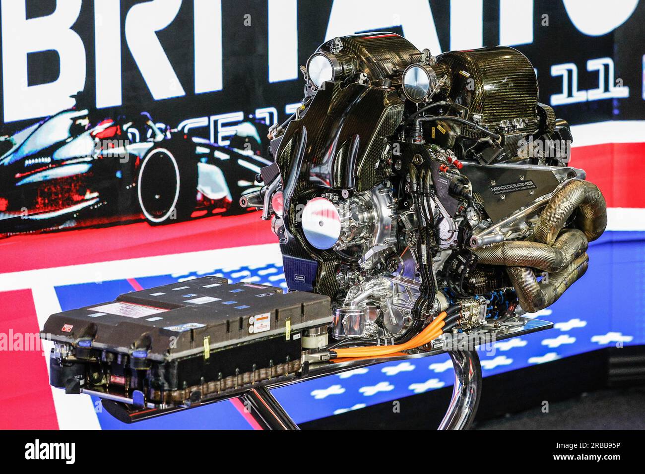 Silverstone, Great Britain. 8th July, 2023. Detail of the engine ...