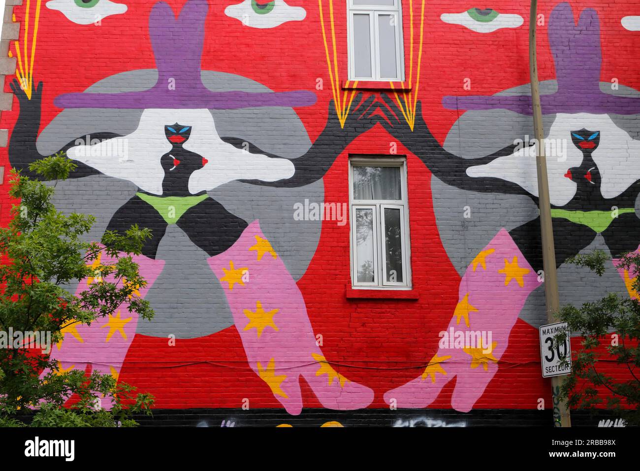 Street art, wall mural, Montreal, Province of, Quebec, Canada Stock ...
