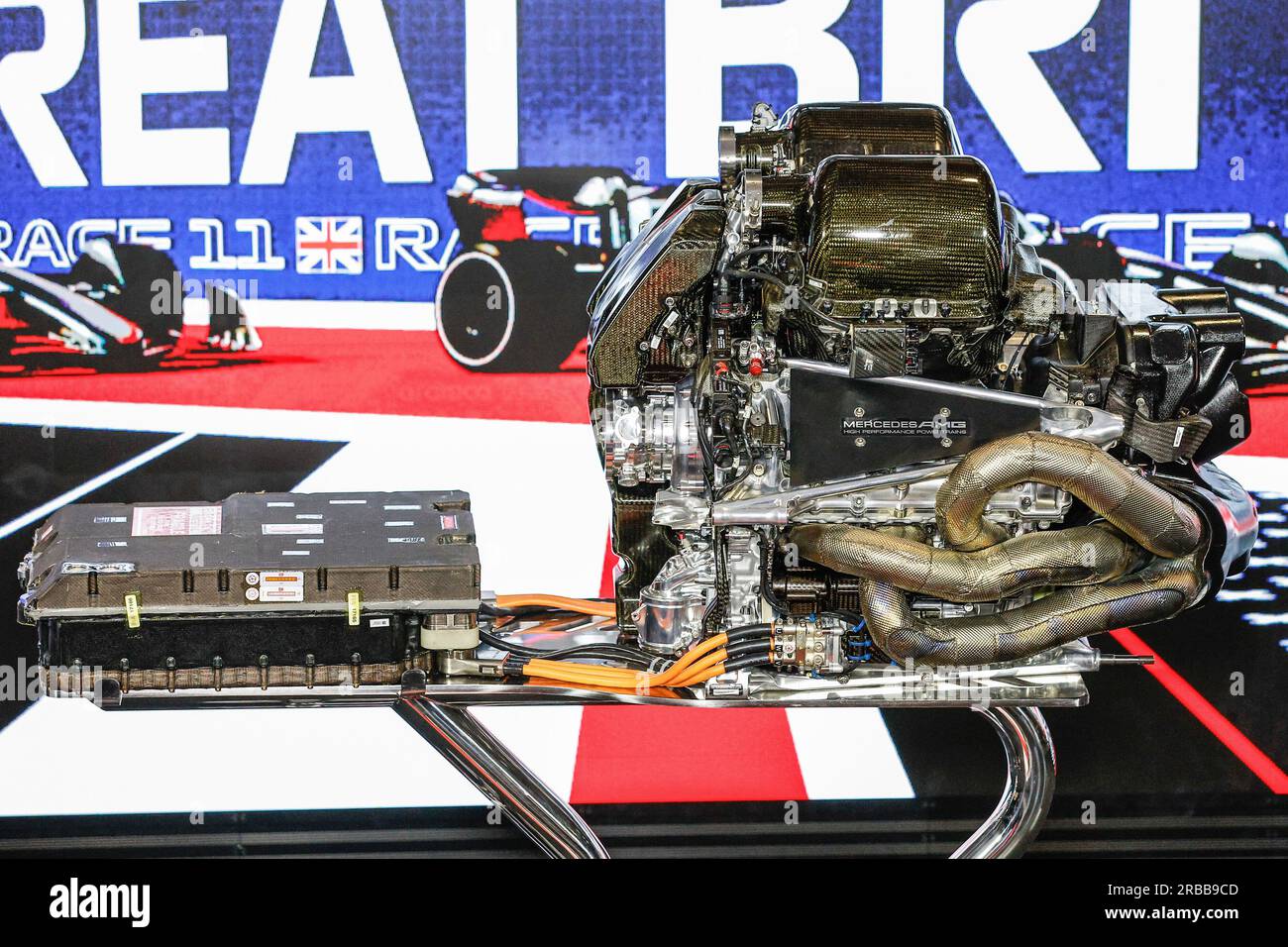 Silverstone, Great Britain. 8th July, 2023. Detail of the engine ...