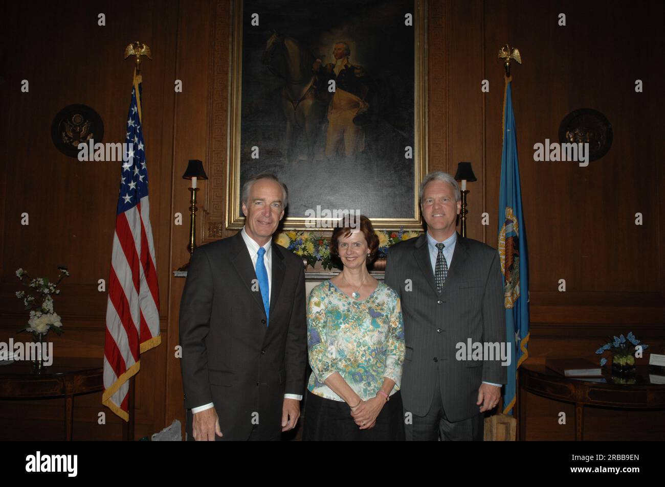 Secretary Dirk Kempthorne at Main Interior with Carol Russell, Interior ...