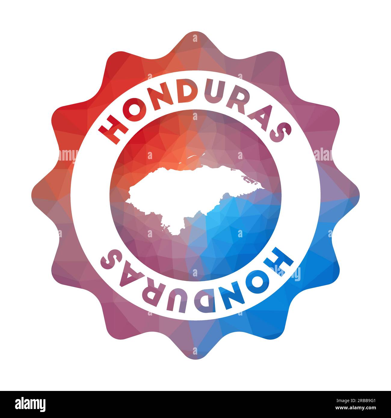 Honduras low poly logo. Colorful gradient travel logo of the country in ...