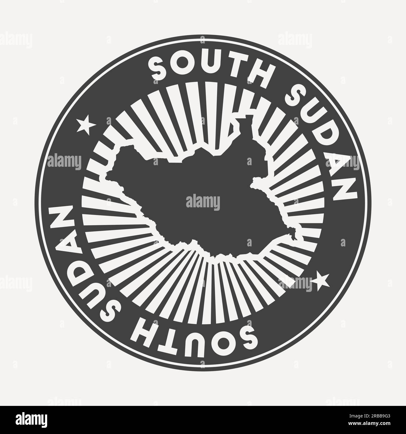South Sudan round logo. Vintage travel badge with the circular name and ...