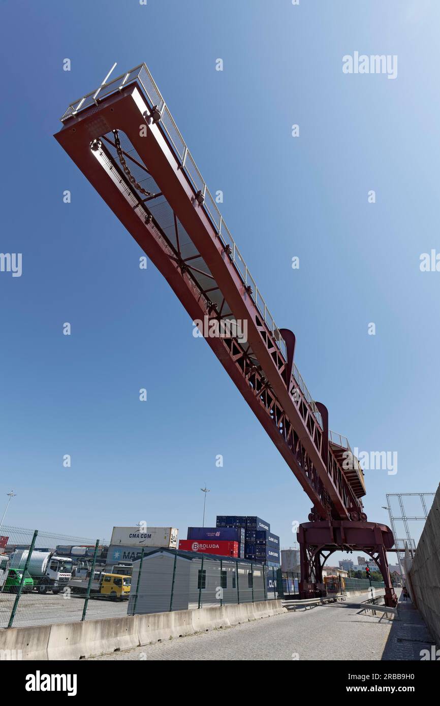 Historic crane Titan with 69 m boom, 19th century steam-powered harbour ...