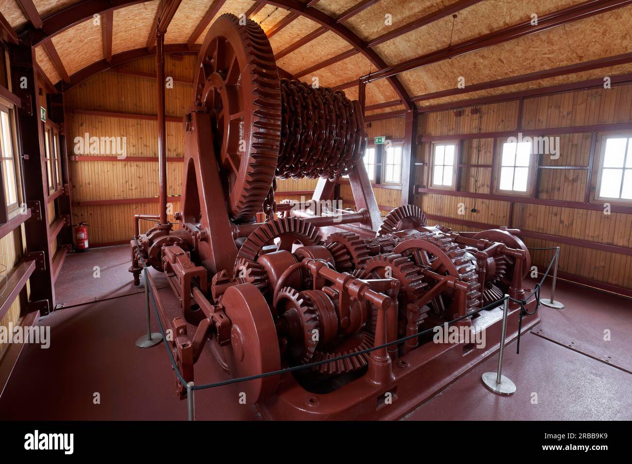 Historic Titan crane, engine room with gears, 19th century steam ...
